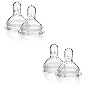 Medela Medium-Flow Wide Base Nipples for 4-12 Months (2 Packs of 3)