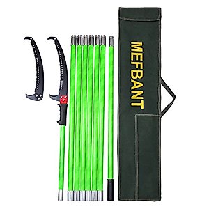 MEFBANT Pole Saws for Tree Trimming 26 feet Tree Trimmer Long handle, Tree Pruner Manual Pole saws for Tree Trimming, knives with Storage Pocket, Black (gzj005)