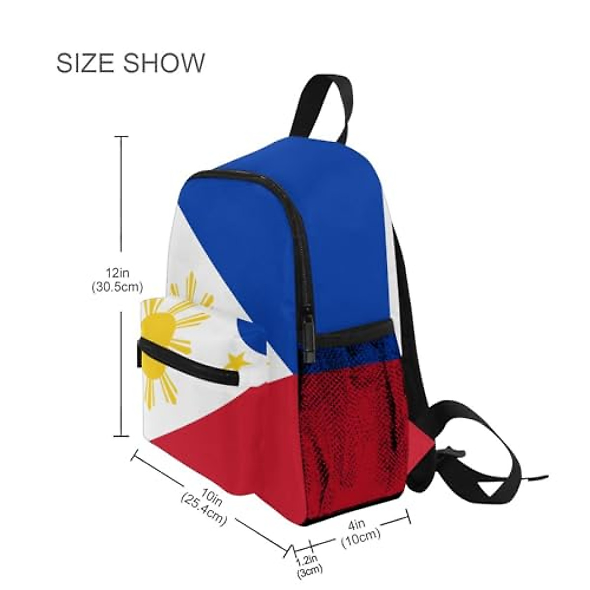 Hwasondy Philippines Flag School Bookbag, Durable Cute Multi Compartment Preschool Primary Backpack for Boys Girls