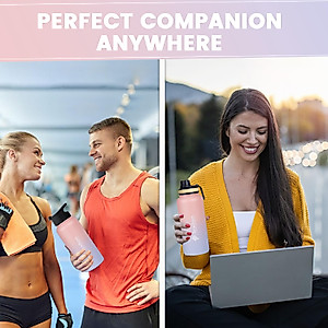 Lexlion Tea Infuser Bottle - Fruit Infuser Water Bottle 32 Oz, Triple Walled Insulated Stainless Steel Bottle, Thermal Leaf Infuser, Silicone Sleeve, 3 Lids Leakproof, Metal Mug Gallon