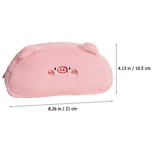 NUOBESTY Plush Pencil Case Anti-scratch Pen Case Plush Pencil Bag Zip Storage Bags Cute Makeup Bag Makeup Brush Bag Pen Storage Bag Convenient Pencil Bag Girl Decorate Pink
