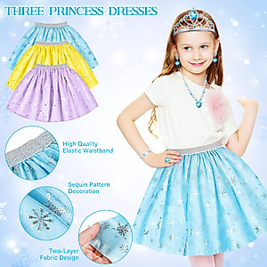 Princess Dress Up Shoes & Jewelry Boutique Girls Role Play Shoes Pretend Jewelry Toys Princess Accessories Set with 2 Pairs of Shoes,Crowns,Cloaks, Princess Gifts Toys for 3 4 5 6 Year Old Girls
