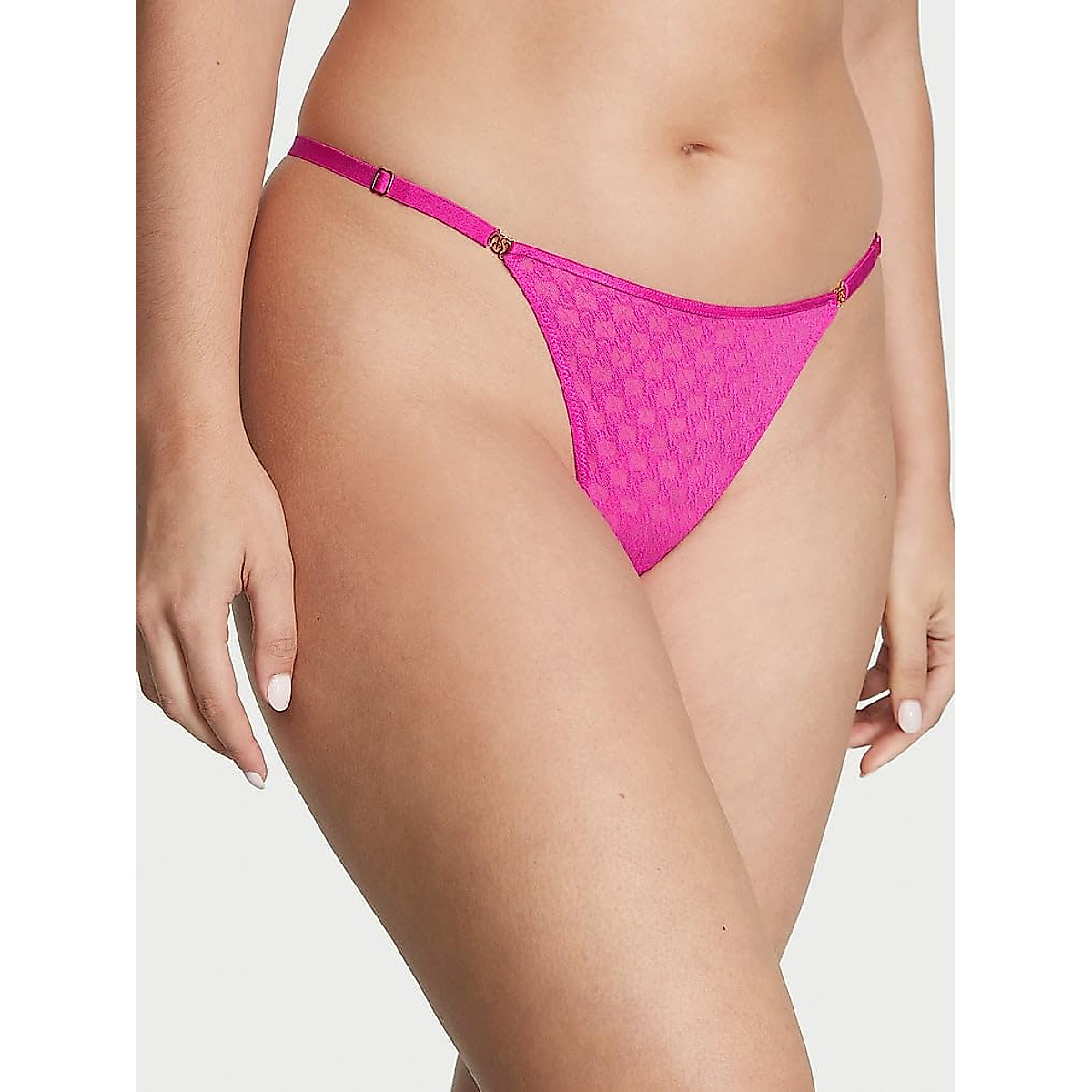 Victoria's Secret Very Sexy Icon Thong Panty, G String Underwear for Women, Fuchsia Frenzy, XL