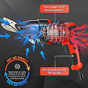 SHALL Electric Fiber Cement Siding Shear, 4.8-Amp Hardie Board Cutter with 360 Degree Swivel Head, Variable Speed & Continuous Cutting, for Cutting Cement Board, Tile Board, Backer board, 2700 SPM