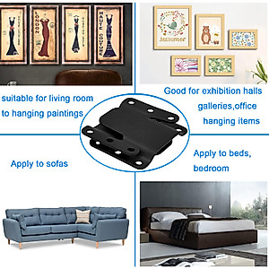 Sectional Couch Metal Connectors,4 Pcs Universal Sofa Interlocking Furniture Connector,Sectional Sofa Fastener Software Bracket with Screws for Loveseat, Recliner, Chair or Chaise Lounge (Black)