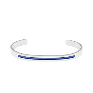 Awegift Thin Blue Line Bracelet Stainless Steel Cuff Bangle Jewelry Gifts for Police Wife