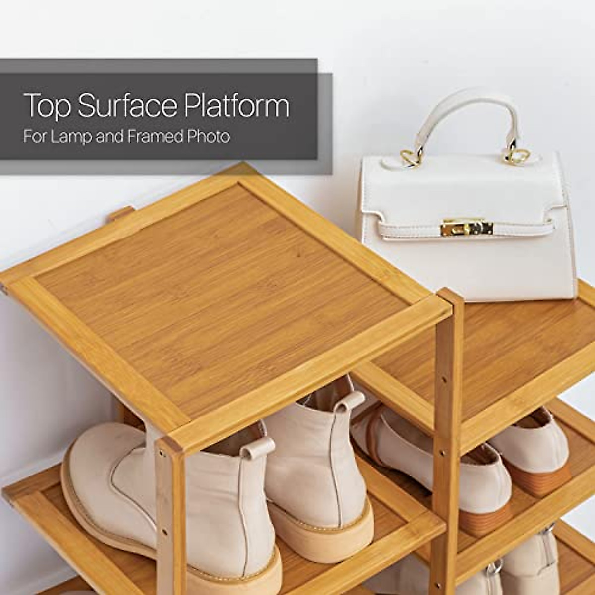 MoNiBloom 12 Tier Shoe Rack for Entryway, Bamboo Vertical Double Row Shoe Storage Space Saving Shoe Organizer for Small Spaces Corner Bedroom, Natural