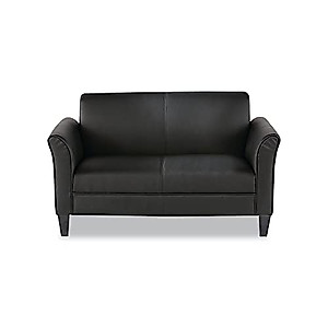 Alera ALERL22LS10B 55.5 in. x 31.5 in. x 33.07 in. Reception Lounge Furniture Loveseat - Black