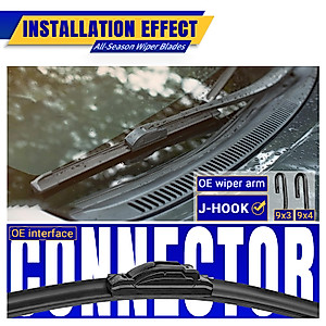 3 wipers Replacement for 2014-2021 Jeep Grand Cherokee, Windshield Wiper Blades Original Equipment Replacement - 22"/21"/11" (Set of 3) U/J HOOK