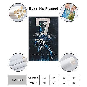 Cr7 Cristiano Ronaldo Footballer Wall Art Posters Canvas Art Poster Print Picture Living Room Mural Room Bedroom Decoration Painting Unframe-style12x18inch(30x45cm)