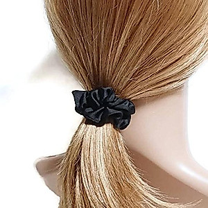 Set of 24 Black Satin Hair Scrunchies for Women Elastic Hair Ties Small Hair Bobbles Fabric Hair Bands Ponytail Holder Girls Hair Accessories