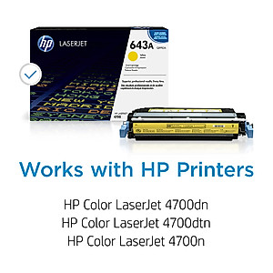 Original HP 643A Yellow Toner Cartridge | Works with HP Color LaserJet 4700 Series | Q5952A