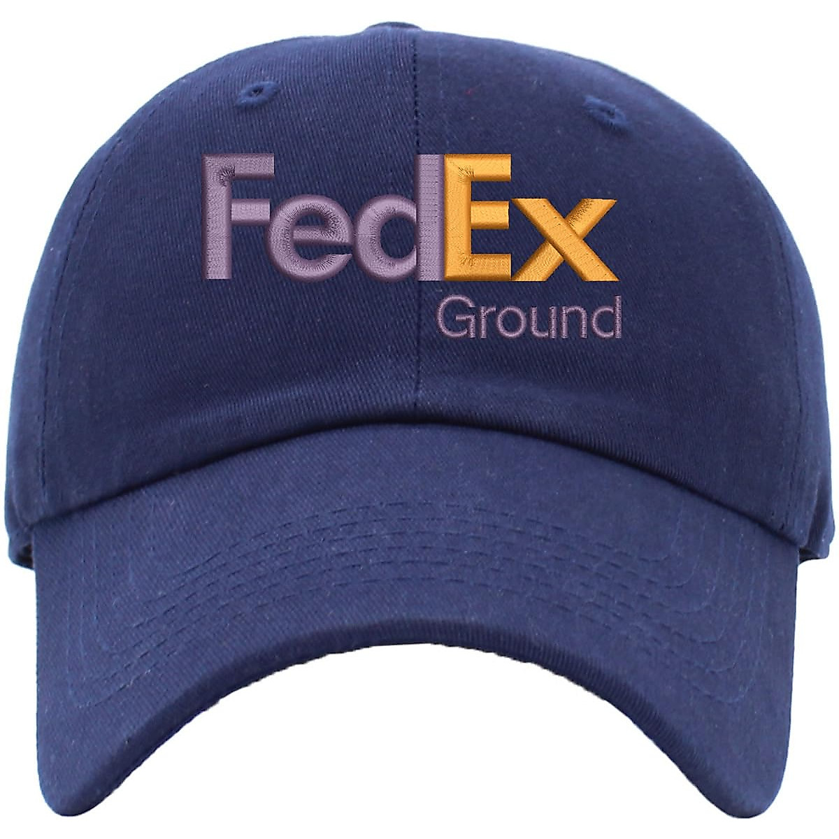 FedEx Ground Hat Embroidered Cotton Cap Classic Adjustable Baseball Hat (Purple Orange Print)