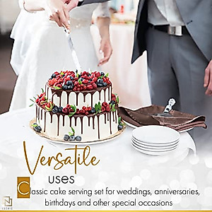 LUSHIG Cake Knife and Server Set | Acrylic Faux Crystal Handles & Premium 420 Stainless Steel Blades | Cake Cutting Set for Wedding Cake, Birthdays, Anniversaries, Parties