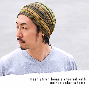 CHARM Men Summer Beanie Knit - Women Hipster Slouchy Hat Boho Street Crochet Cap Navy