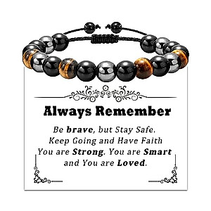 Beaded Bracelets For Boys As Back To School Gifts For Teenager, Triple Protection Bracelet For Inspirational Gifts, Handmade Mens Bracelet Teen Boys Gift Ideas For Birthday Gifts For Him