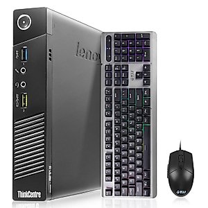 Lenovo ThinkCentre M93p Tiny Business Desktop Computer Mini PC, Intel Core i5,16GB RAM,256GB SSD,WiFi Bluetooth,RGB Backlit Keyboard and Mouse,Windows 10 Pro(Renewed)