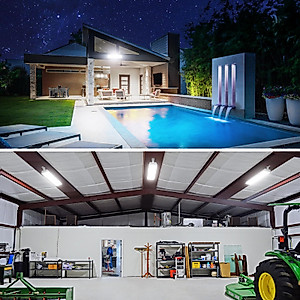 Onforu LED Shop Lights,6500K Daylight White LED Work Shop Lights for Garage,72W 6500lm Ultra Bright Garage Light with Plug,IP66 Waterproof LED Work Shop Light for Garage Warehouses Shops(2 Pack)