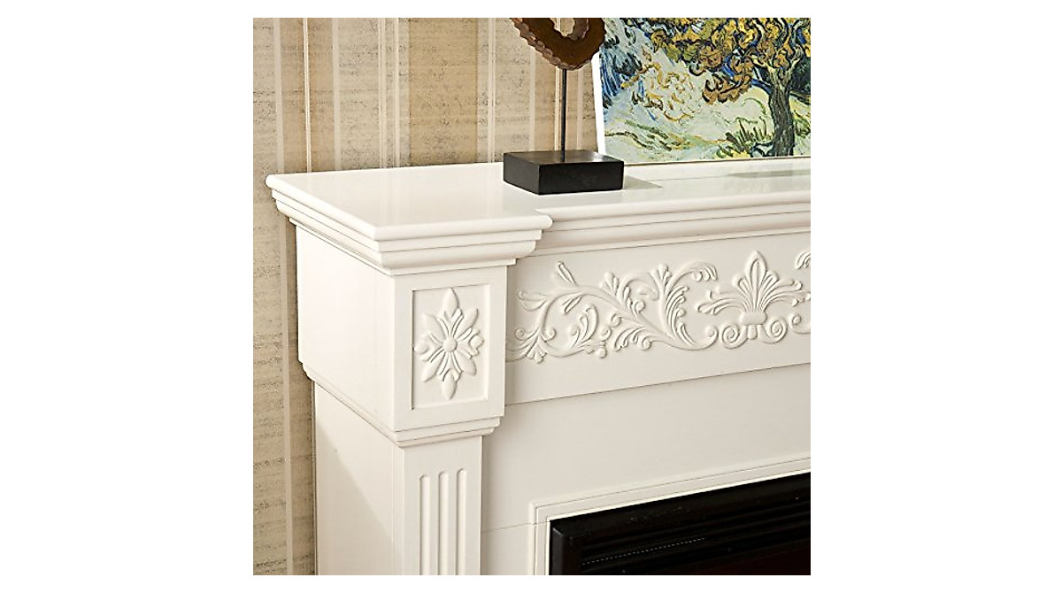 SEI Furniture Calvert Electric Fireplace Ivory - Elegant & Efficient ...