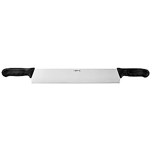 Double Handle Cheese Knife ~ 15 Inch Blade ~ 5" Black Plastic Handles ~ Use for Cheeses, Cakes, Vegetables, Soaps, Etc.