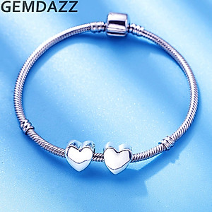 Sweet Heart Charms, Fit Pandora Valentines Day Necklace Bracelet, 925 Sterling Silver I Love You Beads, for My First Mothers Day/Christmas/Easter