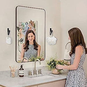 Potaosey 4PC Black Single Coat Hooks, Wall Mounted Single Towel Hook.Modern Style Hook for Bedroom Living Room Bathroom Fitting Room Office