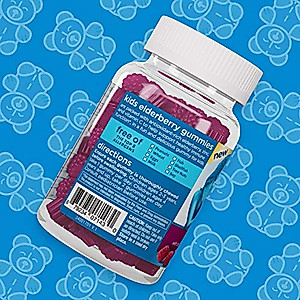Mommy's Bliss Kids Elderberry Gummies Promotes Immunity Support with Black Zinc & Vitamin C Age 2 Years+, Elderberry, 60 Count