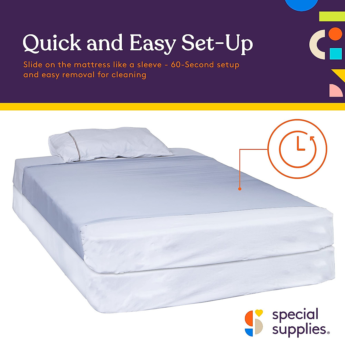 Special Supplies Sensory Bed Sheet for Kids Compression Alternative to Weighted Blankets - Breathable, Stretchy - Cool, Comfortable Sleeping Bedding (Grey, Twin)