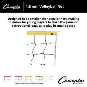Champion Sports Vinyl Volleyball Nets, Neon Yellow, 32 x 3-Feet