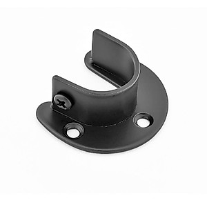 Brackets, U Shaped, 2 Packs Heavy Duty Metal Steel Closet Pole Socket Set 1-1/2", Black