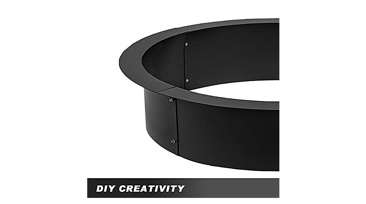 RYFT 42-Inch Fire Pit Ring - Heavy Duty Steel Insert