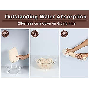 SYMGILA Microfiber Hair Towel Wrap, Hair Turbans for Wet Hair, Drying Hair Wrap Towels for Curly Hair Women Anti Frizz 2 Pack (Grey/Beige)