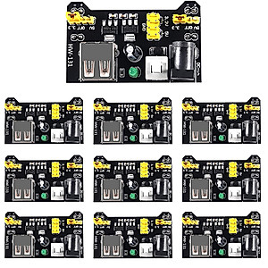 Aoicrie 10PCS 3.3V 5V Power Supply Module for MB102 102 Prototype Breadboard DC 6.5-12V or USB Power Supply Module