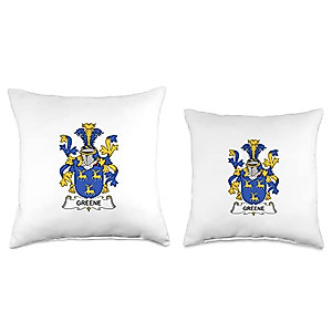 Family Crest and Coat of Arms clothes and gifts Greene Coat of Arms-Family Crest Throw Pillow, 16x16, Multicolor