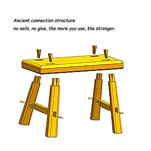 ANQILEE Handmade Solid Wood Stool Milking Stool 10" Height Wooden Step Stool Simple Wooden Viking Stool (12" Long 6" Wide)