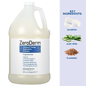 Ginger Lily Farms Botanicals ZeroDerm Advanced Therapy Moisturizing Shampoo for All Hair Types, 100% Vegan & Cruelty-Free, Fragrance Free, 1 Gallon (128 Fl. Oz.) Refill
