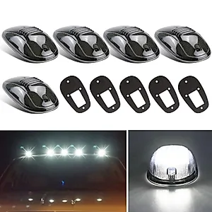 Tresound Cab Roof Top Marker Lights Cover for 2003-2016 Dodge Ram 1500 2500 3500 (Smoked Lens)