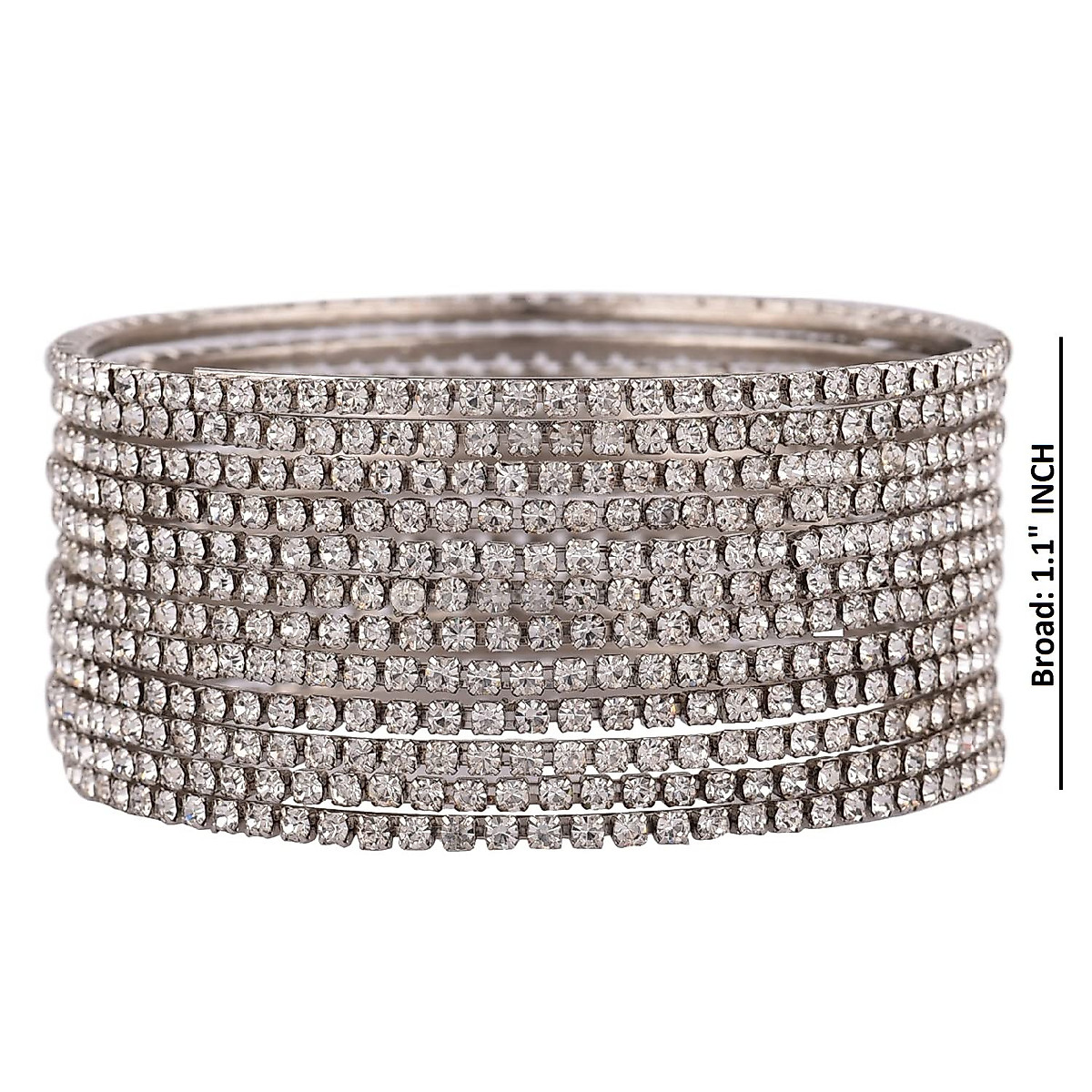 Efulgenz Indian Bangle Rhinestone CZ Crystal Wedding Bridal Bracelet Jewelry for Women