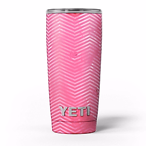 Design Skinz The Vibrant Pink Layers of Chevron - Skin Decal Vinyl Wrap Kit Compatible with The Yeti Rambler Cooler Tumbler Cups
