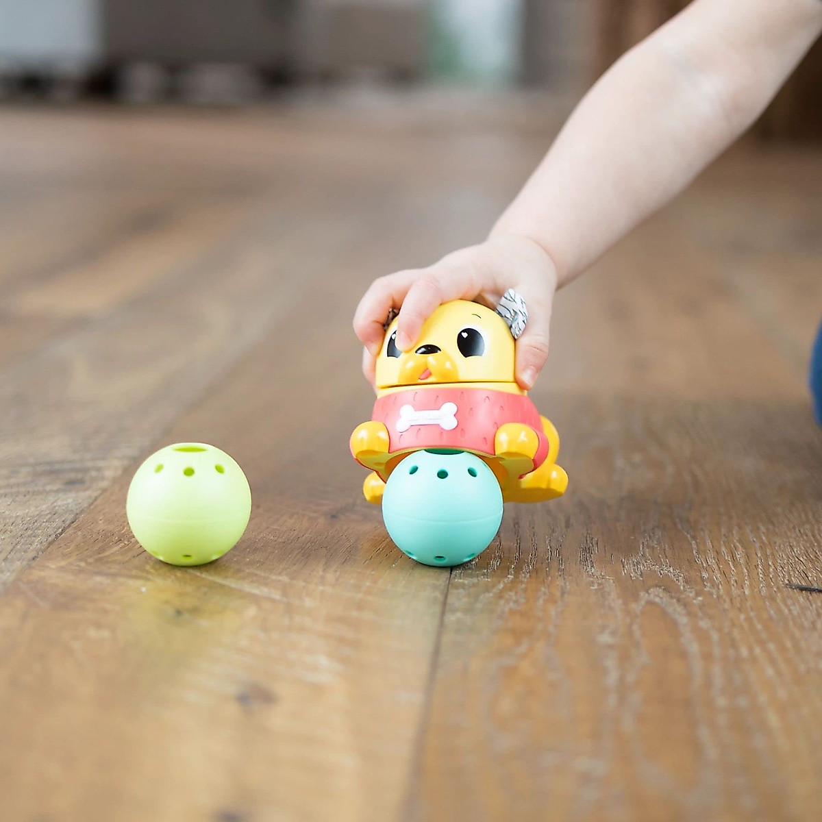 Lamaze Crawl & Chase Pug Ball Popper Toy - Includes Pug Ball Popper and 2 Baby Ball Toys - Baby Tummy Time and Crawling Toys - Baby Gifts for Ages 18 Months and Up
