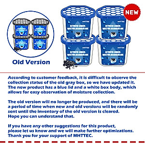 MHTTEC Moisture Absorbers Boxes with Activated Charcoal 4 Pack 230g Dehumidifiers for Closet Bathroom Basement Bedroom Disposable Desiccant for Car Moisture Absorbers for Home