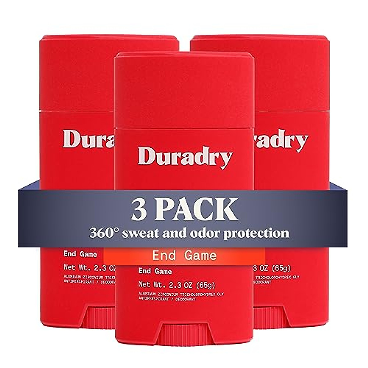 Duradry AM Deodorant & Antiperspirant - Deodorant for Hyperhidrosis, Antiperspirant for Women & Men, Armpit Sweat Protection, Silicone-free - End Game, 2.3 Oz (Pack of 3)