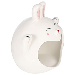 POPETPOP Lovely Guinea Pig Bed Cool Hamster House Hideout Ceramic Bed Small Pet Ceramic House Lovely Guinea Pig Bed Hedgehog Hideout