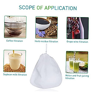 HOMSFOU 4 Pcs Nut Milk Bag Yogurt Strainer Bag Reusable Straining Bag Food Strainer Cheesecloth Bag Filter Mesh Bag Brew Bag Organic Nuts Cheesecloth Straining Bags White Filter Bag Coffee