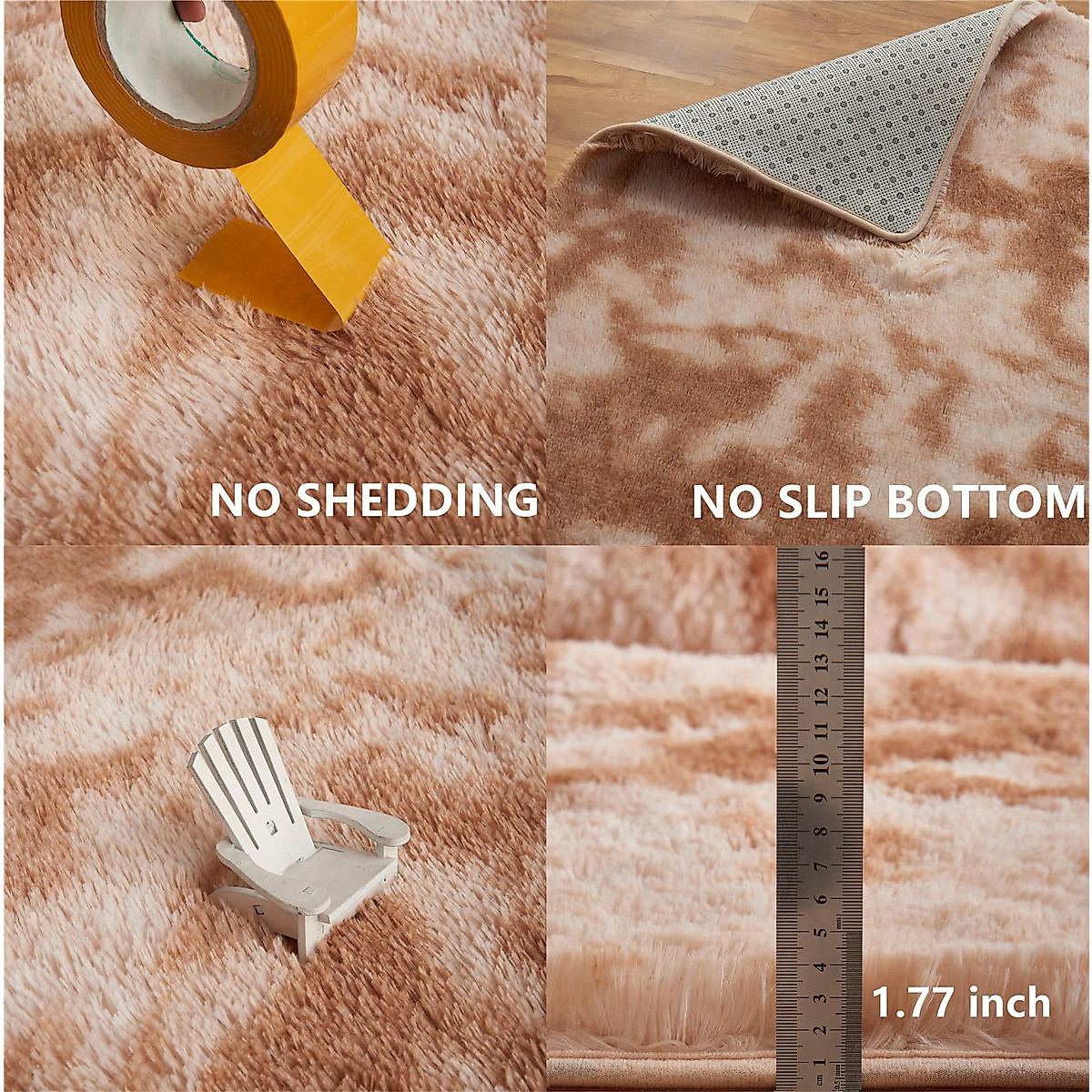 Arbosofe Area Rugs for Living Room Bedroom, 8X10 ft Beige Fluffy Fuzzy Shag Small Carpet Soft Plush Furry Clearance Rug, Cute Rugs for Nursery, Playroom, Kids and Girls Room