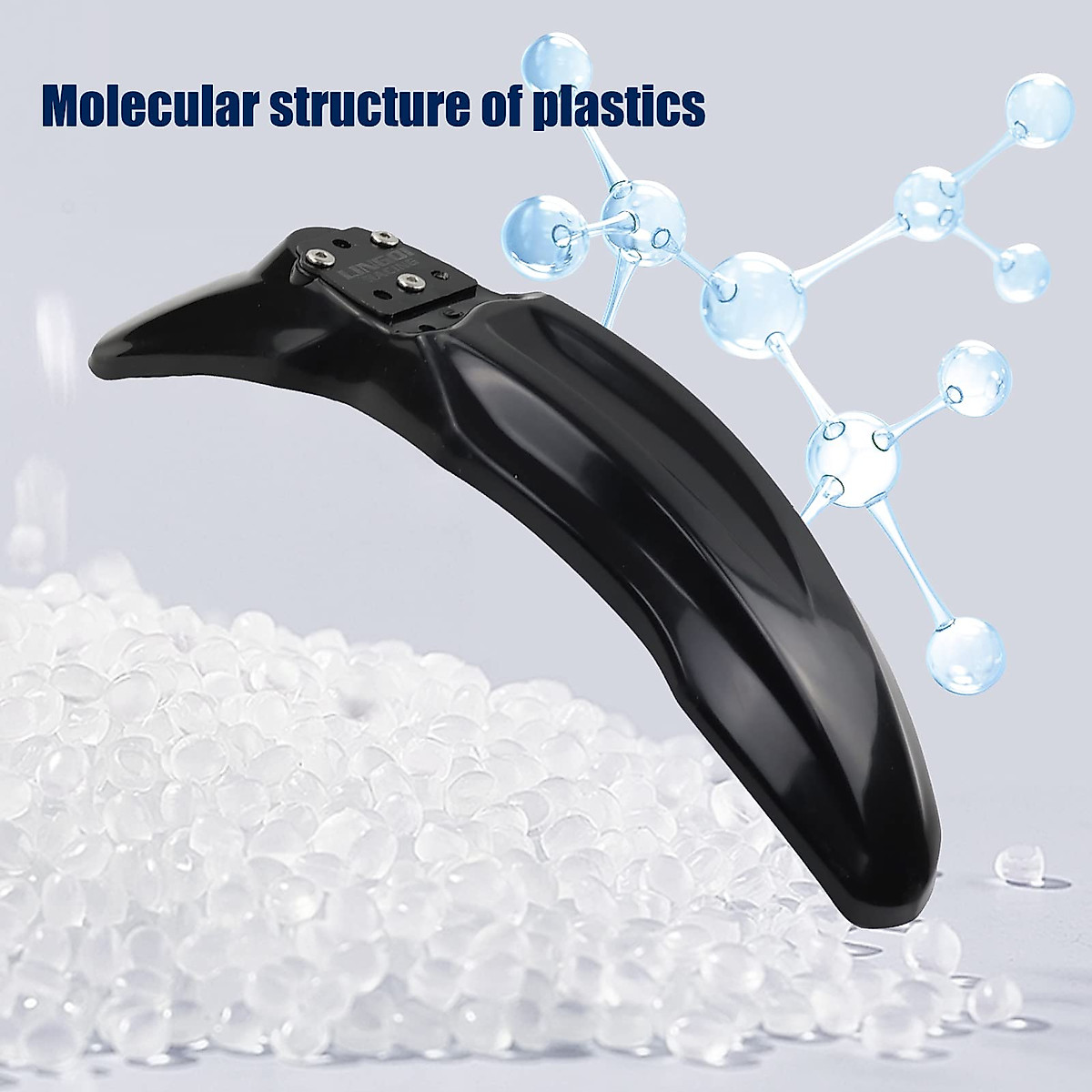 LINGQI RACING Modified Upgrade Front Fender for SURRON Light Bee With Strong Iron Bracket, Front Mudguard Fit to SUR RON E-bike (YELLOW)