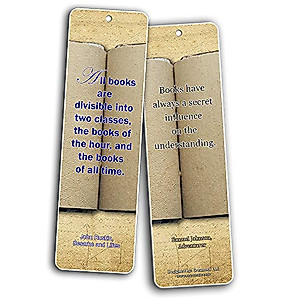 Creanoso Literary Avid Reading Quotes Bookmarker Cards (60-Pack) – Premium Quality Book Reading Bookmarks Design – Premium Gift for Men Women Adult, Bookworm – Awesome Bookmarks