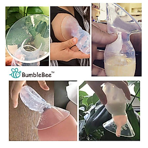 BumbleBee Manual Breast Pump with 2 Pack Breastfeeding Milk Saver Pink Star &Heart Stopper& lid in Gift Box Similar Breast Pump…