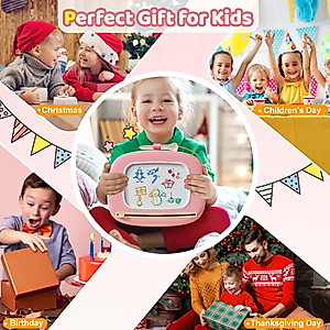 Kikidex Magnetic Drawing Board, Toddler Girl Toys for 1-2 Year Old, Doodle Board Pad Learning and Educational Toys for 1 2 3 Year Old Baby Kids Birthday Gift(Soft Pink)