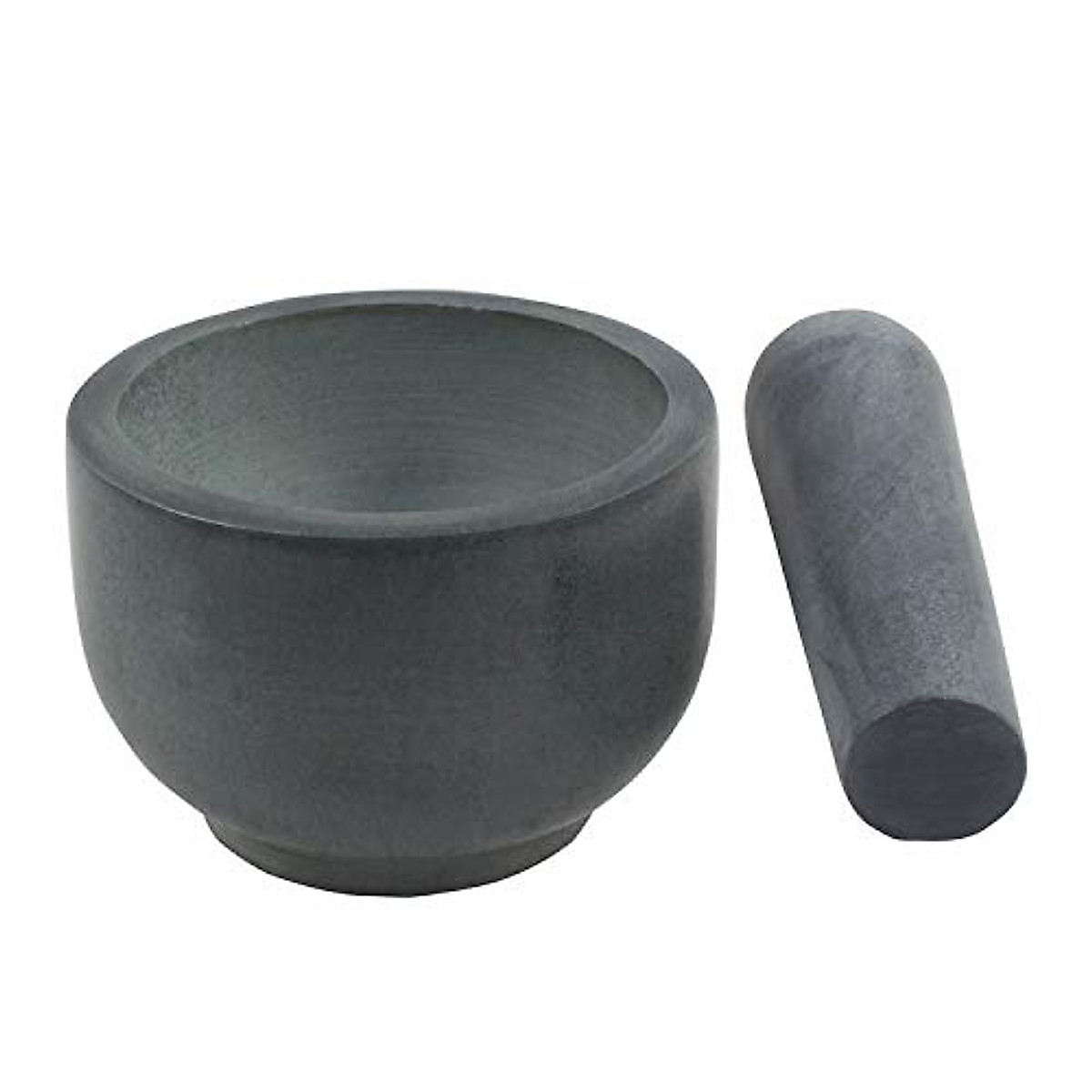 Kaizen Casa Stone Mortar and Pestle, for Grind Spices, Powder Pesto, Mash Herbs, Crush Pills, Regular Size (3.75"X2.75" Mortar, 5" X1.5" Pestle)